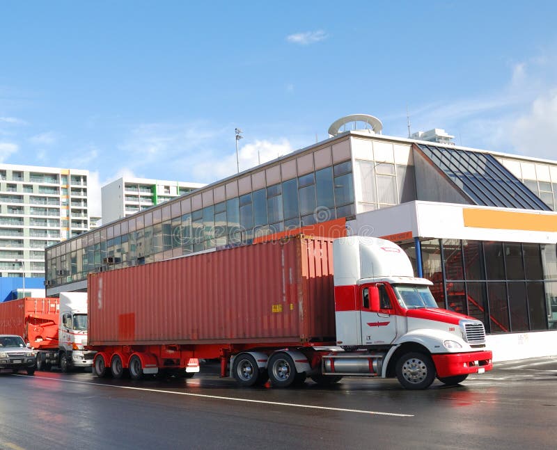 Container trucks stock photo. Image of trucking, ship - 5955164