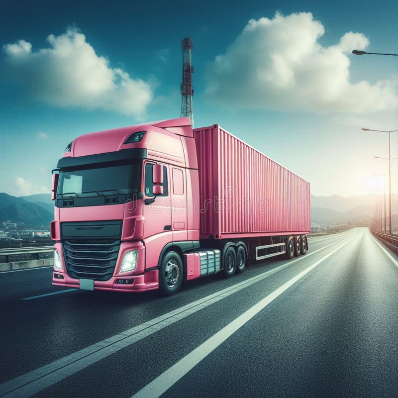 Container Trucks and Semi-trucks for Distribution of Export and Import ...