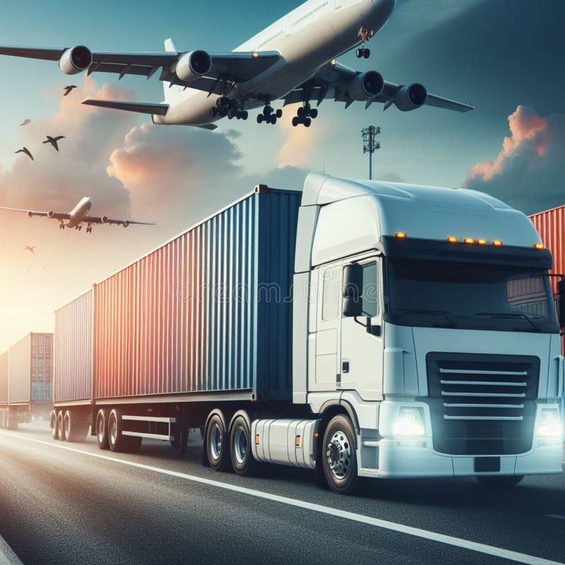 Container Trucks and Semi-trucks for Distribution of Export and Import ...