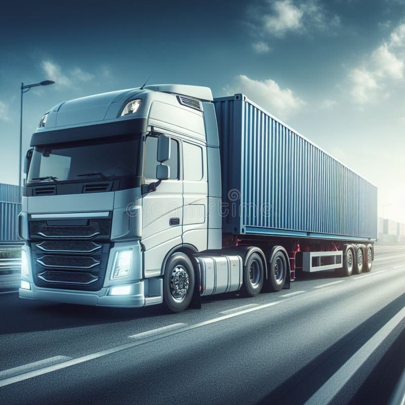 Container Trucks and Semi-trucks for Distribution of Export and Import ...