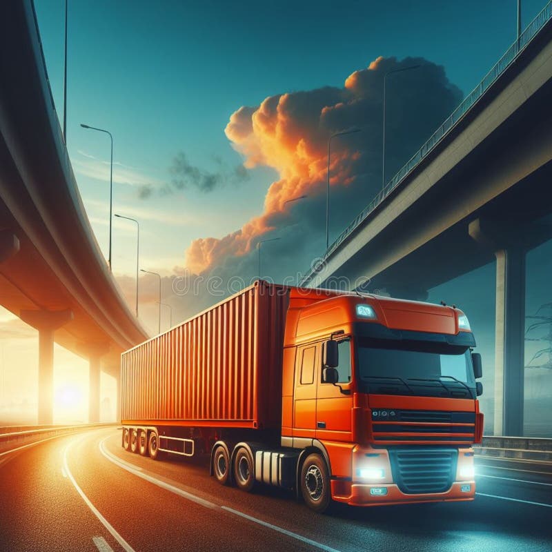 Container Trucks and Semi-trucks for Distribution of Export and Import ...