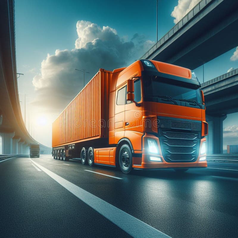 Container Trucks and Semi-trucks for Distribution of Export and Import ...