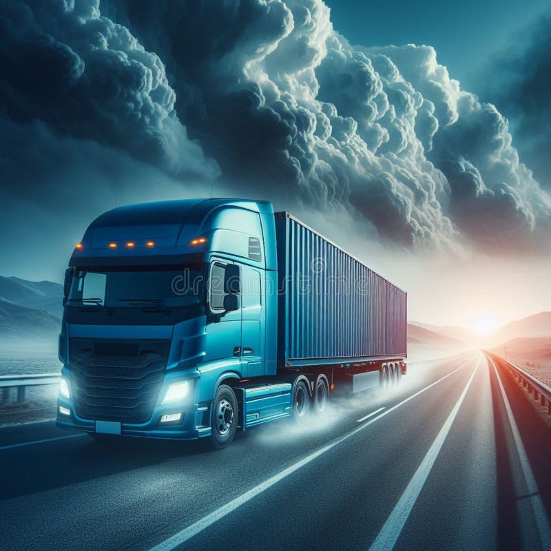 Container Trucks and Semi-trucks for Distribution of Export and Import ...