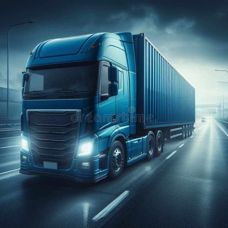 Container Trucks and Semi-trucks for Distribution of Export and Import ...