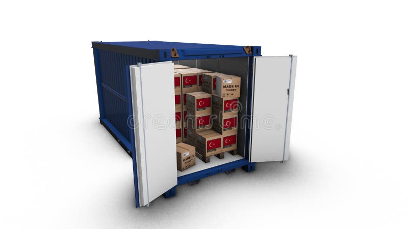 Container Turkey with Box Rotation Stock Footage - Video of blue ...