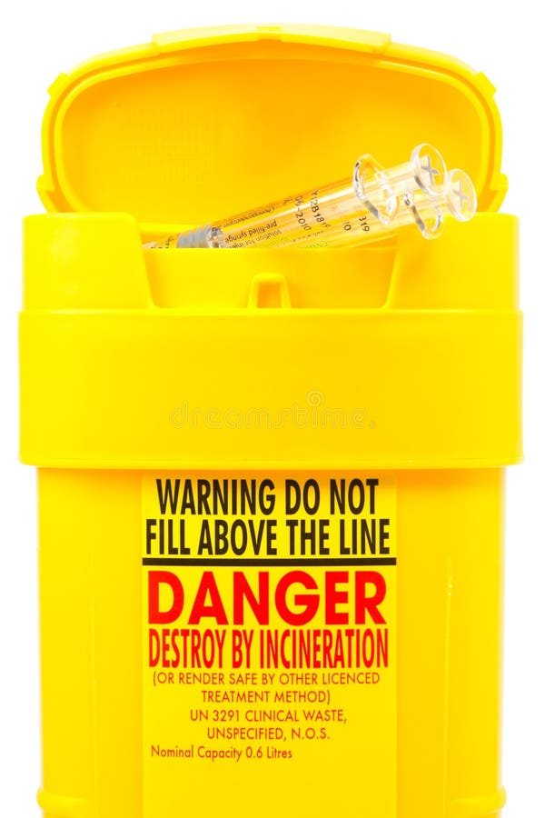 Container and Two Used Syringes Stock Image - Image of medicine ...