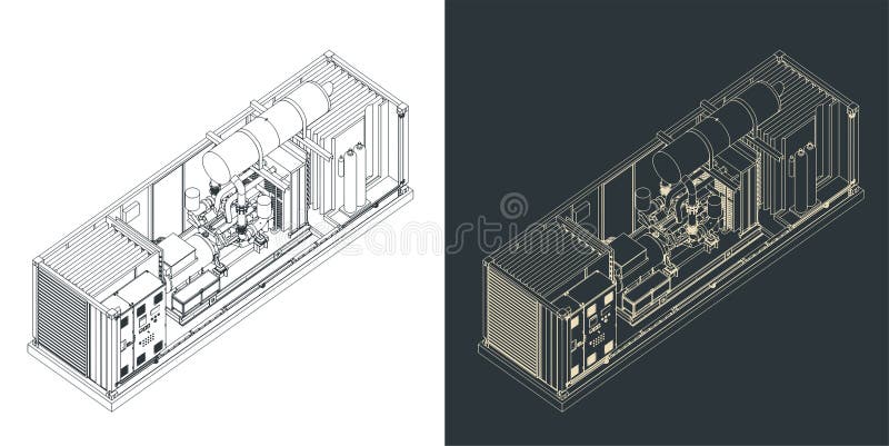 Container Type Generator Drawing Stock Vector - Illustration of ...