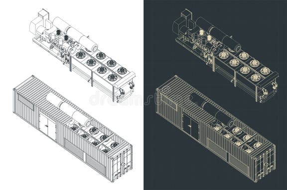 Container Type Generator Structure Blueprint Stock Vector ...