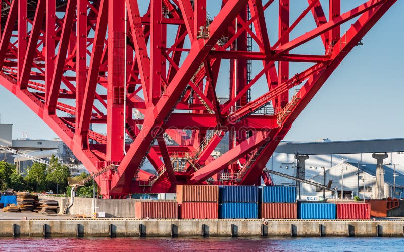 Container under bridge stock photo. Image of shipping - 78287164