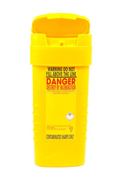 Container for Used Medical Syringes Stock Image - Image of hormone ...