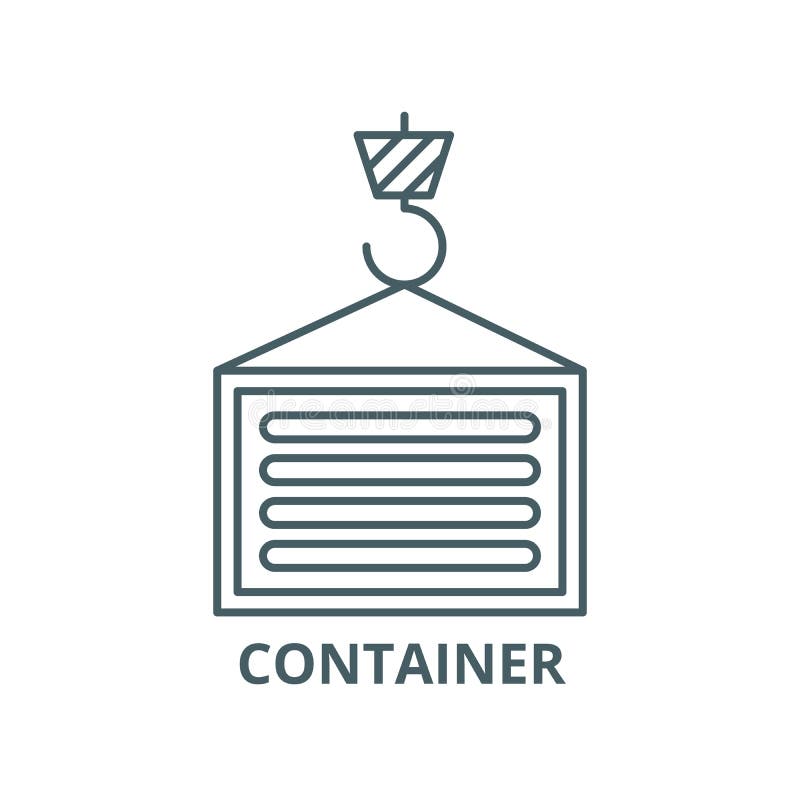 Container Vector Line Icon, Linear Concept, Outline Sign, Symbol Stock ...