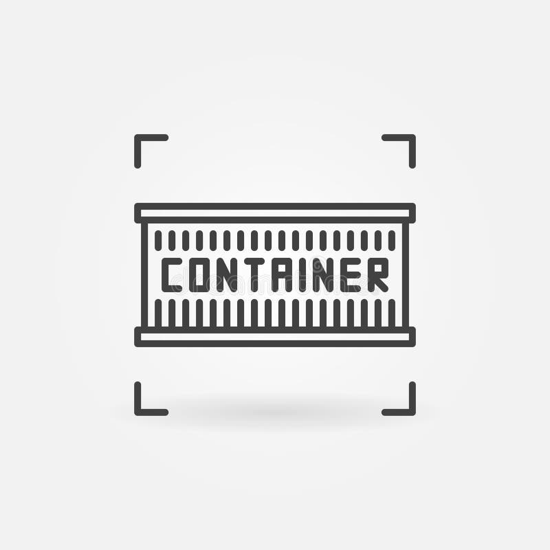 Container Vector Shipping Concept Outline Icon or Sign Stock Vector ...
