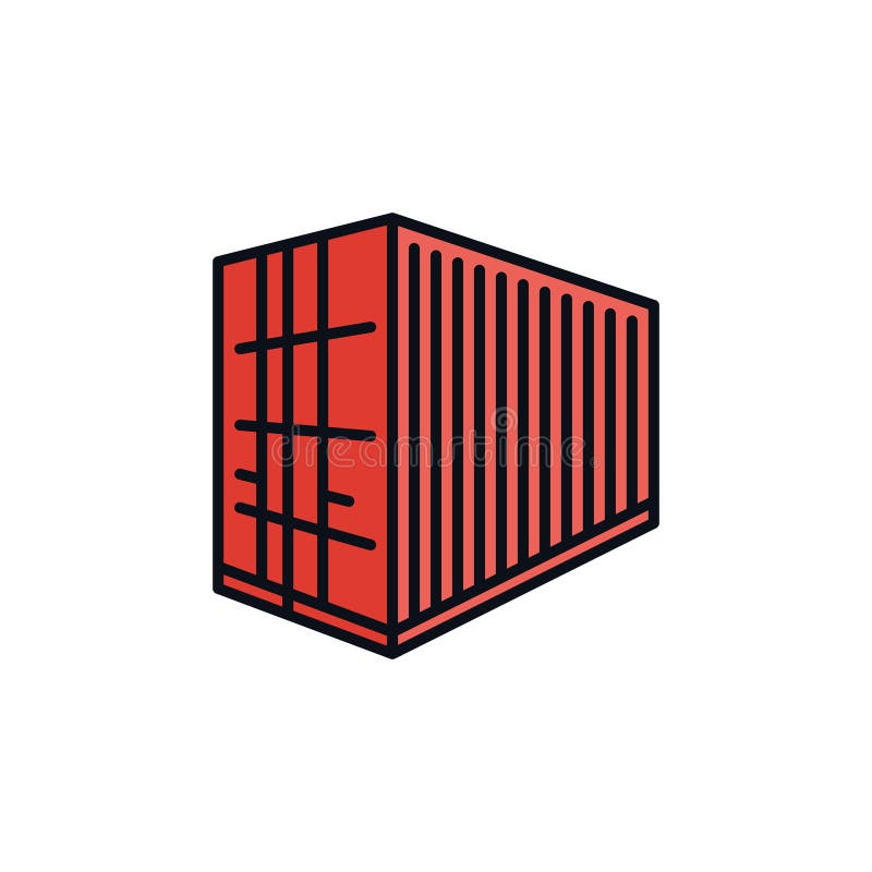 Container Vector Shipping Concept Simple Red Icon or Sign Stock Vector ...