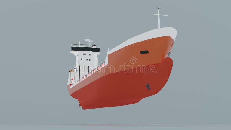 Container Vessel 3D Render. Container Feeder Vessel Stock Illustration ...