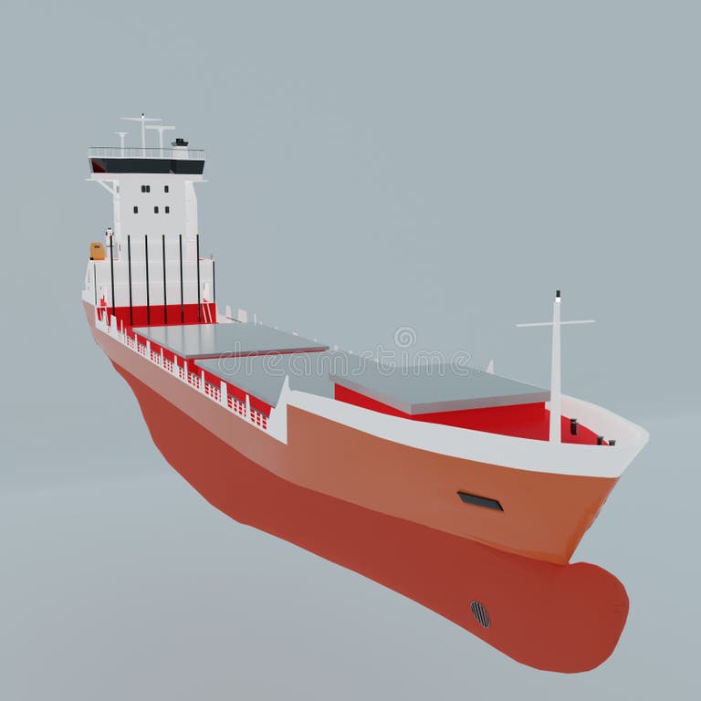 Container Vessel 3D Render. Container Feeder Vessel Stock Illustration ...