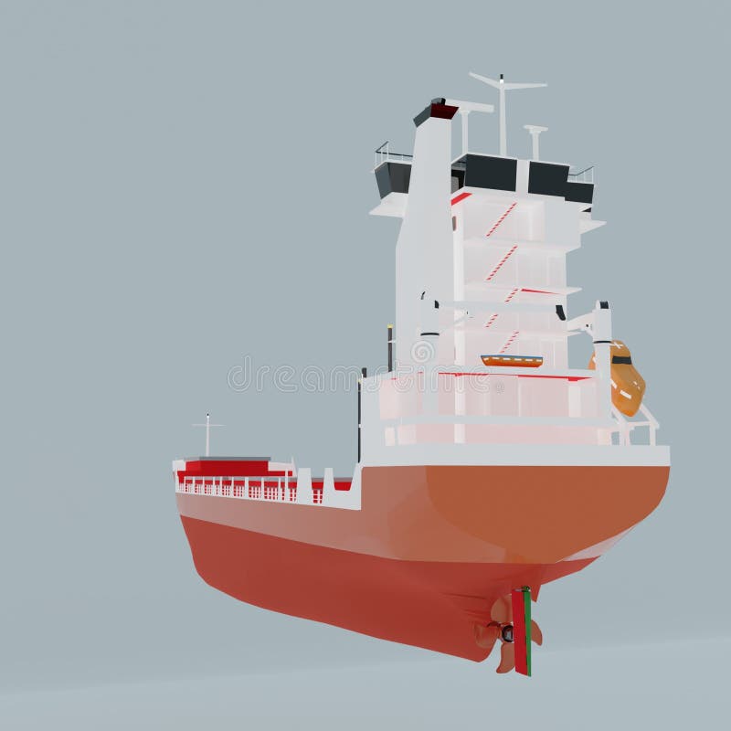 Container Vessel 3D Render. Container Feeder Vessel Stock Illustration ...