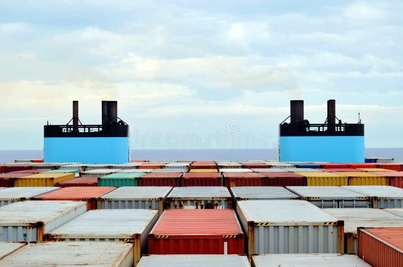 Container Vessel Fully Loaded with Containers. Stock Photo - Image of ...