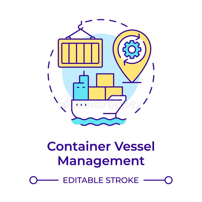 Container Vessel Management Multi Color Concept Icon Stock Illustration ...