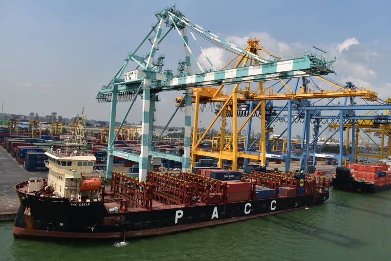 Container Vessel at the Terminal Editorial Photo - Image of muddy ...