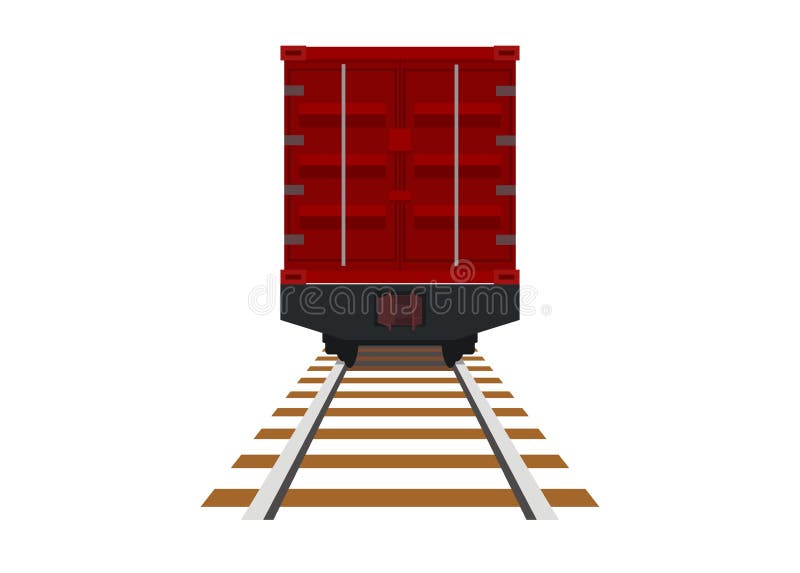 Container Wagon. Rear View. Simple Flat Illustration in Perspective ...