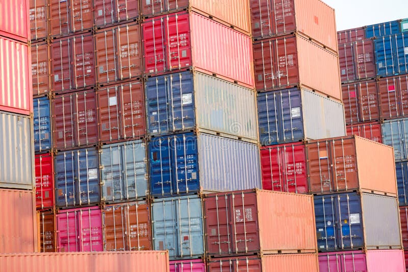 Container Wall Lots of Containers Stock Image - Image of delivery ...