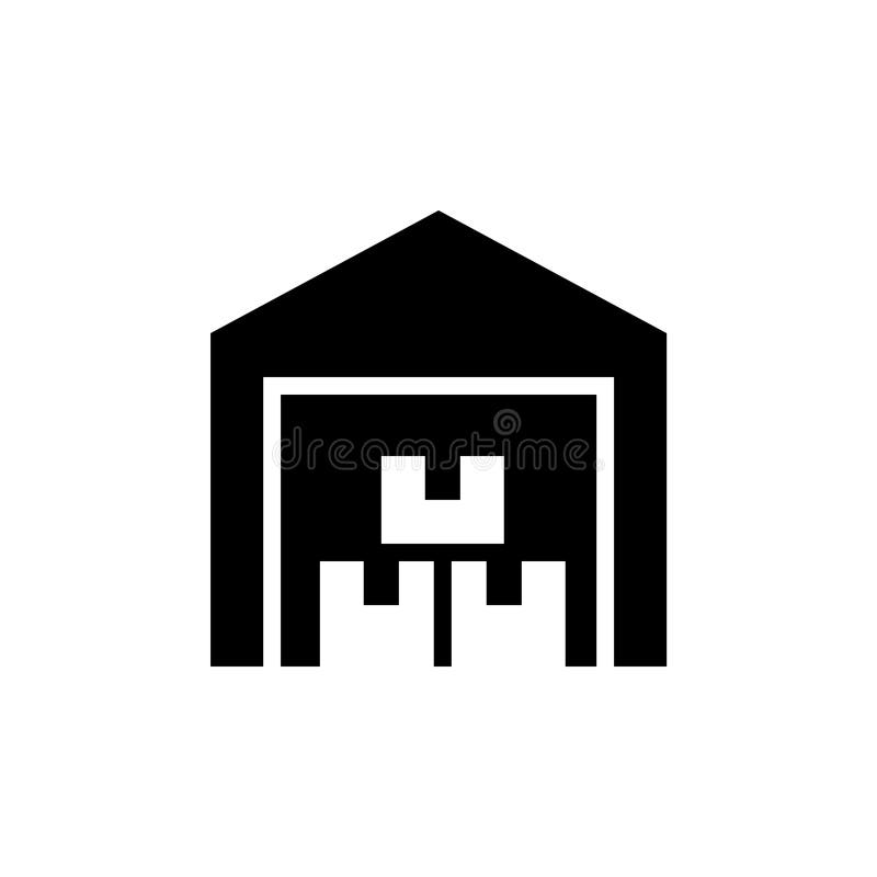 Container, Warehouse with Goods and Symbol Vector. Vector Illustration ...