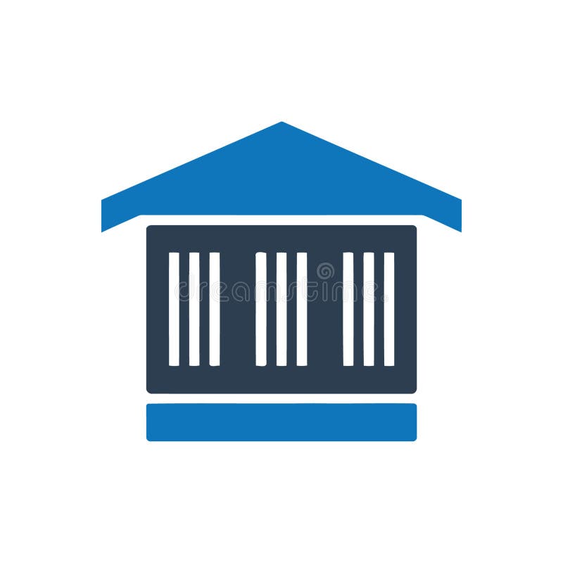 Container Warehouse Icon stock vector. Illustration of warehouse ...