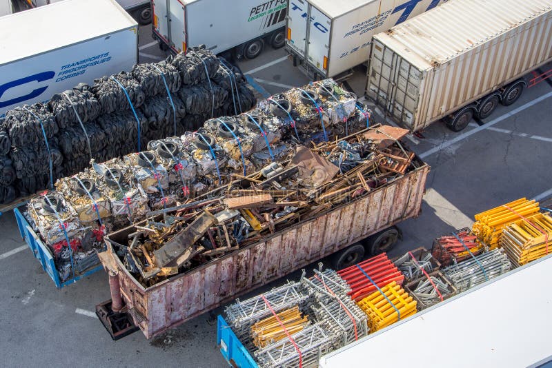 Container of Waste, Export of Pollution To Another Place Editorial ...