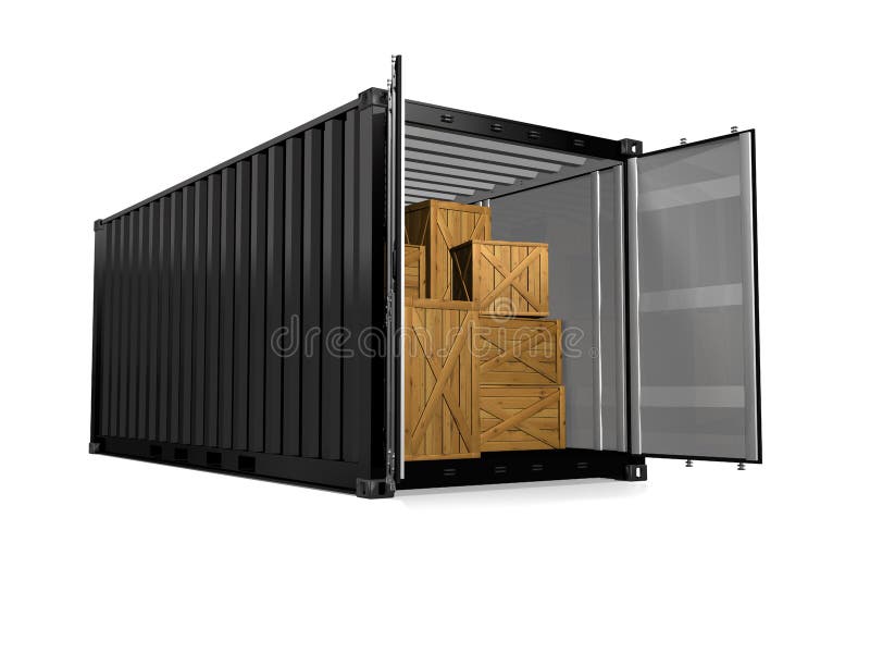 Freight container stock illustration. Illustration of store - 1286491