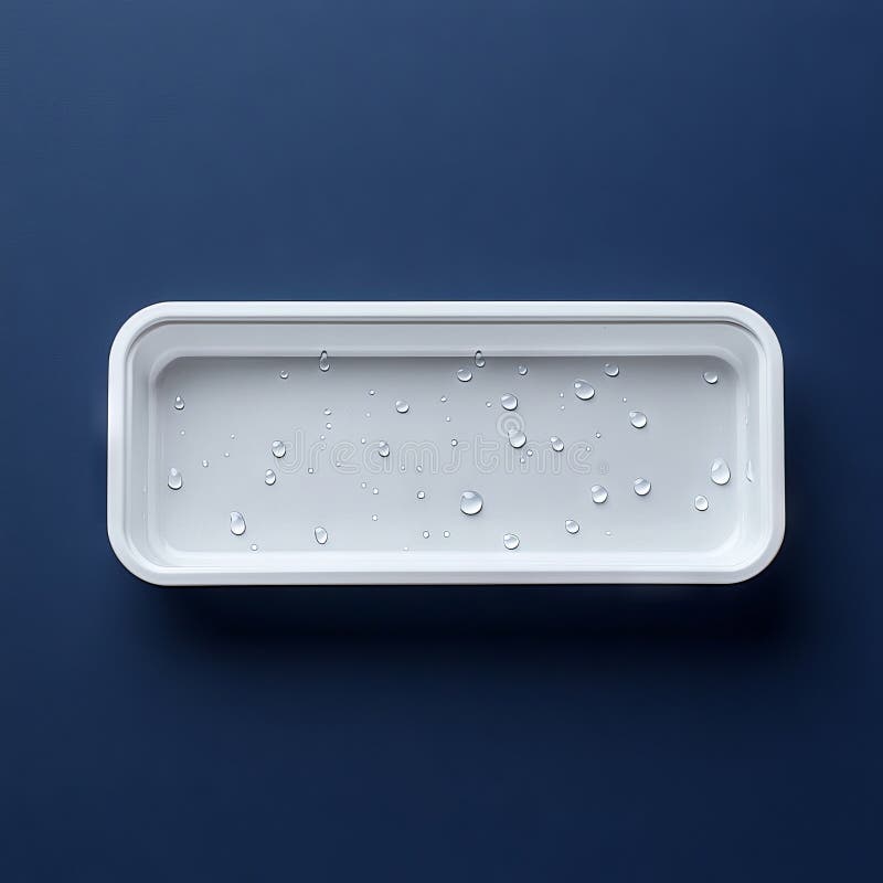 The Container is White, Rectangular, and Slightly Curved. Stock Image ...