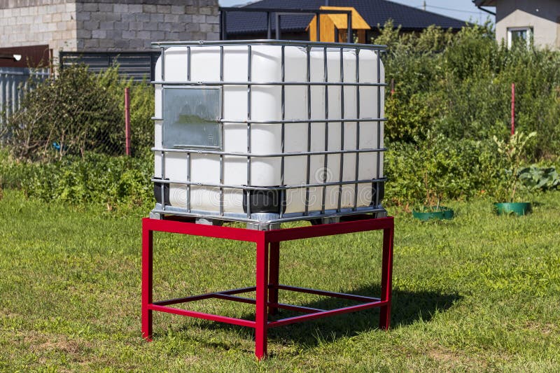 Container. White Water Tank. Shallow Depth of Field. Daylight Stock ...