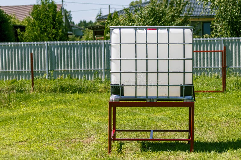 Container. White Water Tank. Shallow Depth of Field. Daylight Stock ...