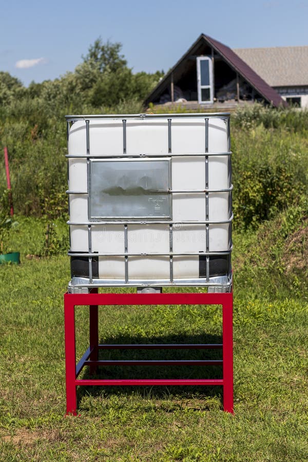 Container. White Water Tank. Shallow Depth of Field. Daylight Stock ...