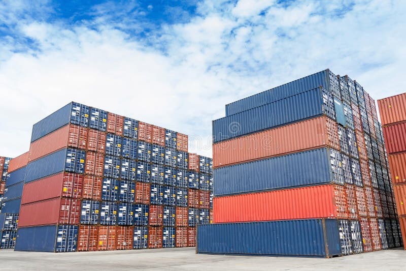 Container Yard Stock Image - Image: 33021861