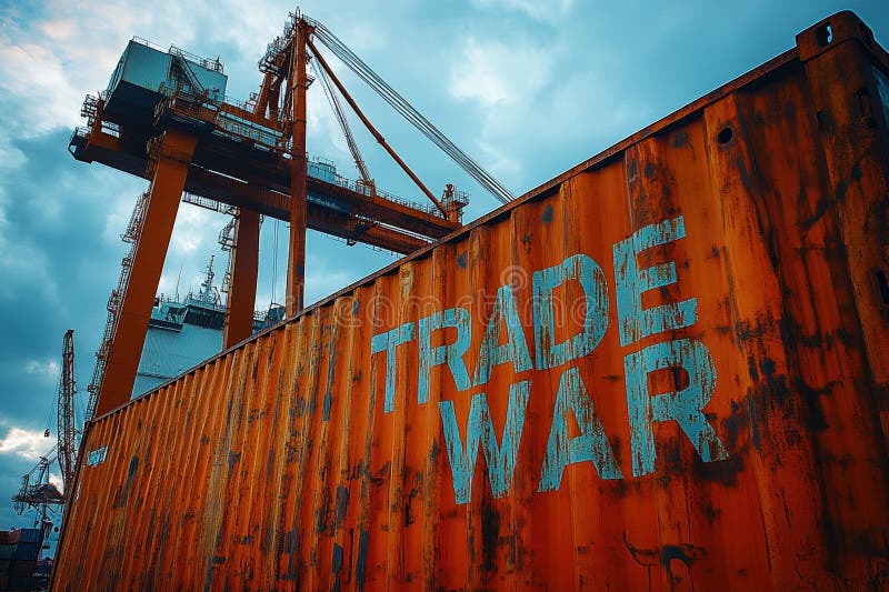 Container Yard Featuring Cranes and Shipping Container, Concept of ...