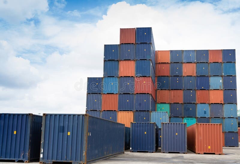 Container yard stock image. Image of boat, cargo, heavy - 33021861