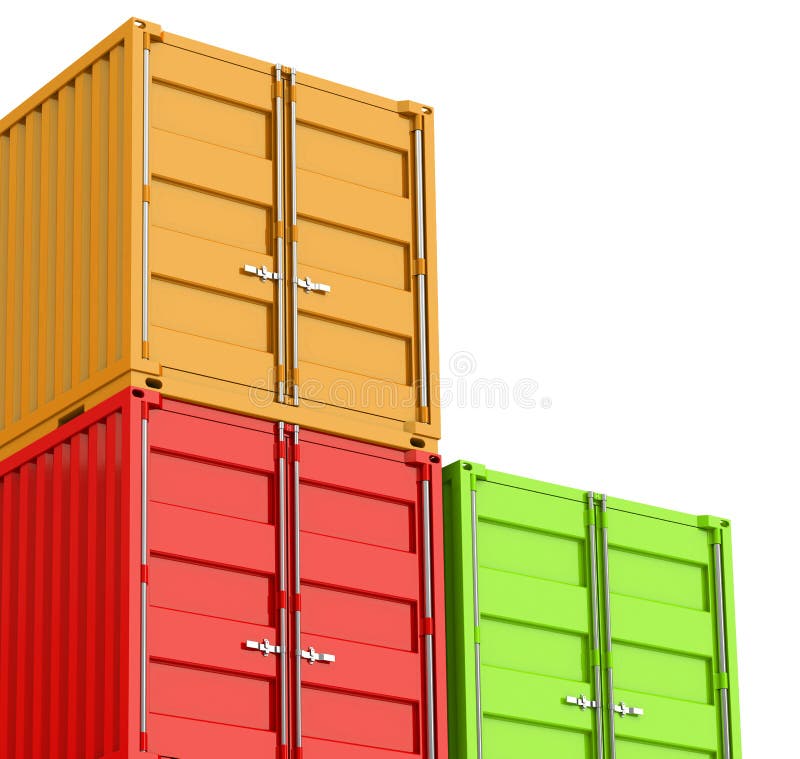 Stacked Shipping Container stock illustration. Illustration of ...