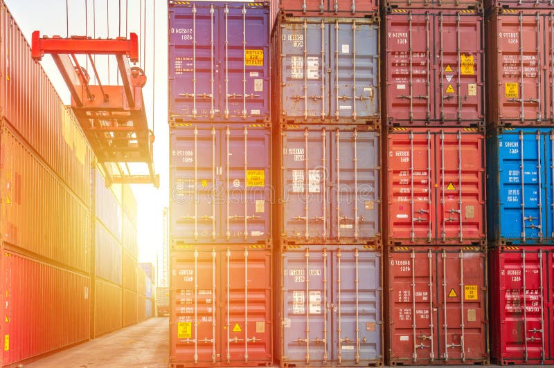 Containers Box Import Export,logistic Concept Stock Image - Image of ...