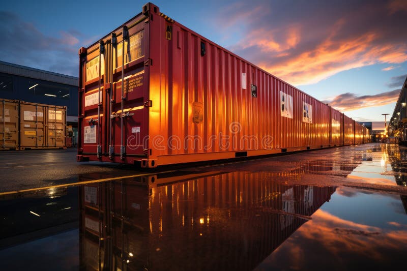 Containers Cargo Ship at Logistic Hub. Generative AI Stock Photo ...