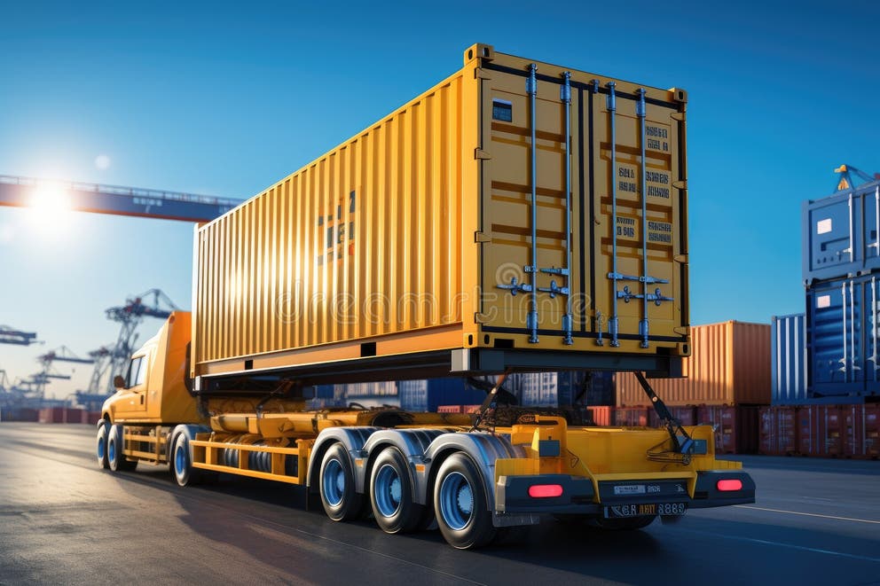 Containers Cargo Ship at Logistic Hub. Generative AI Stock Image ...