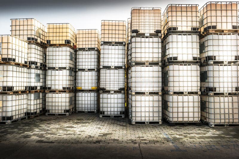 Containers for Chemical Products Stock Image - Image of pallets ...