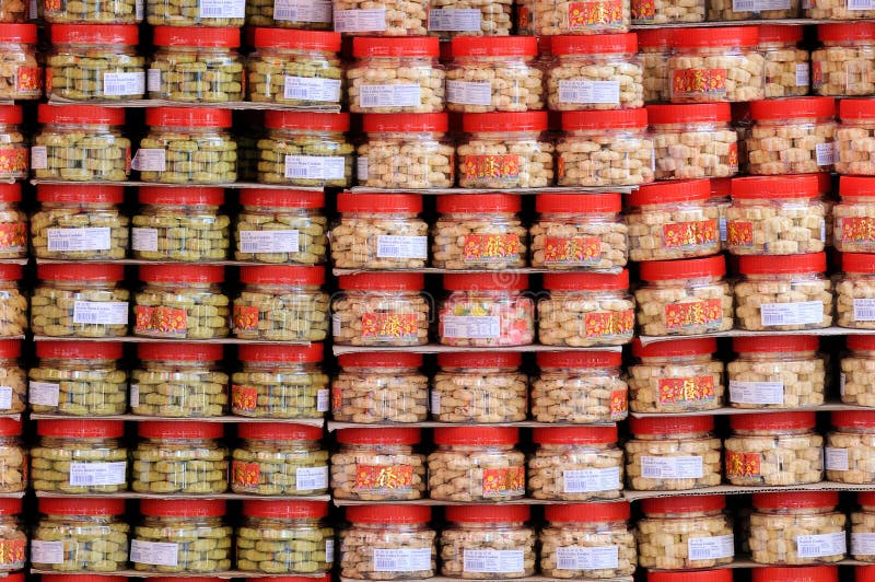 Containers of Chinese Cookies Editorial Stock Photo - Image of good ...
