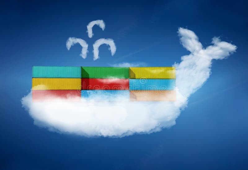 Docker Cloud Concept - Whale Made of Container Stock Photo - Image of docker, software: 233150748