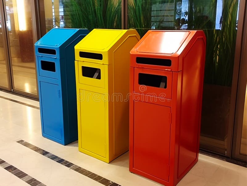 Garbage Containers Different Types Waste Concept Separation Isolated ...