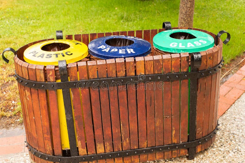 Containers for Different Types of the Garbage Outdoor for Glass ...