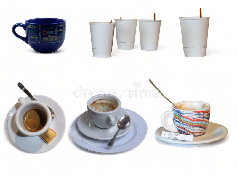 Containers for Drinking E Coffee Cup and Cup- Stock Image - Image of ...