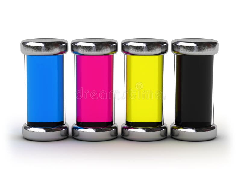 Containers Filled by CMYK Ink Stock Illustration - Illustration of ...