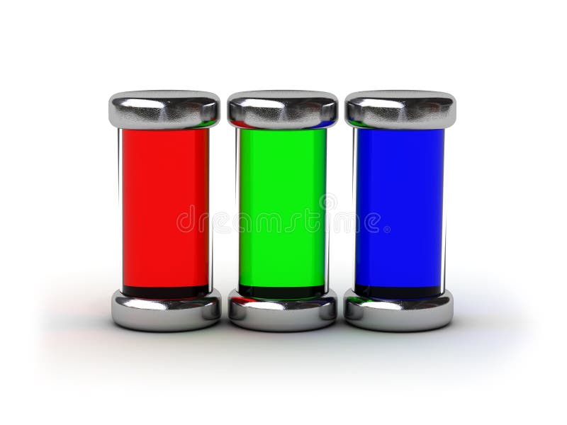 Containers Filled by RGB Ink Stock Illustration - Illustration of blue ...