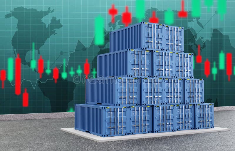 Containers Freight Ship for Import Export Business Stock Illustration ...