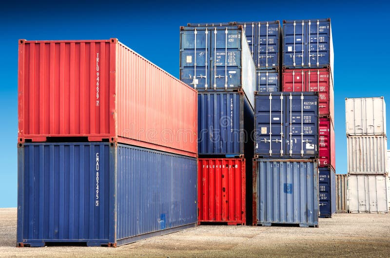 Containers for Freight Transport Stock Image - Image of dispatch ...